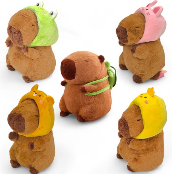 Klikkopers® - 5 Capybara Knuffels - 30 CM - Capibara Knuffel - Kawaii ...
