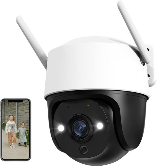 360° Beveiligingscamera WiFi Outdoor - 3K (5MP) PTZ IP Camera - Kleur ...