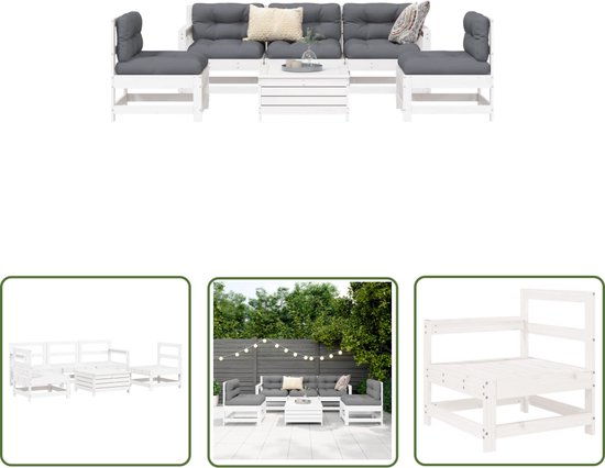 The Living Store Loungeset Tuin - 1 Hoekelement + 3 Middenbanken + 1 ...