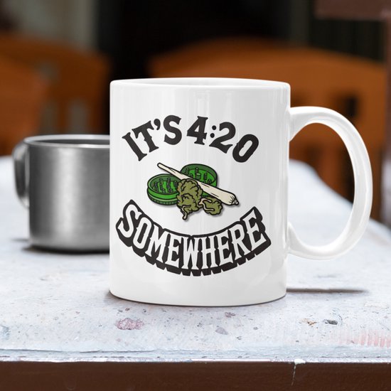 NietMokken.nl - Leuke Mok 325 ml - It’s 4:20 Somewhere - Grappige Mok ...