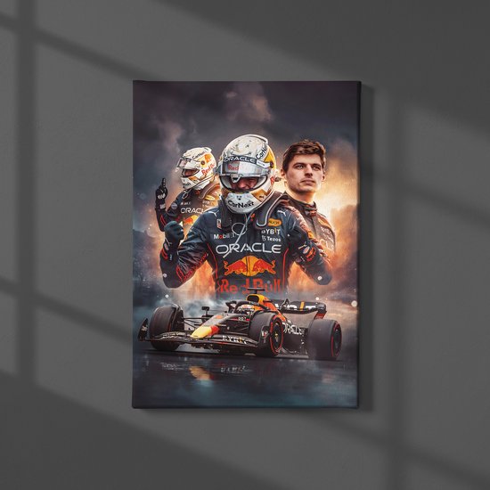 Luxe Max Verstappen Red Bull Canvas Schilderij - Inclusief Ophangsysteem - Formaat 70x50 | bol