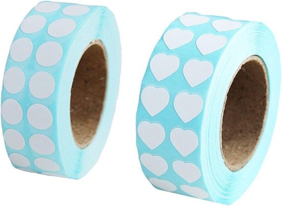 3000 Round Stickers - Heart Shaped Stickers - Blank Note Paper for ...