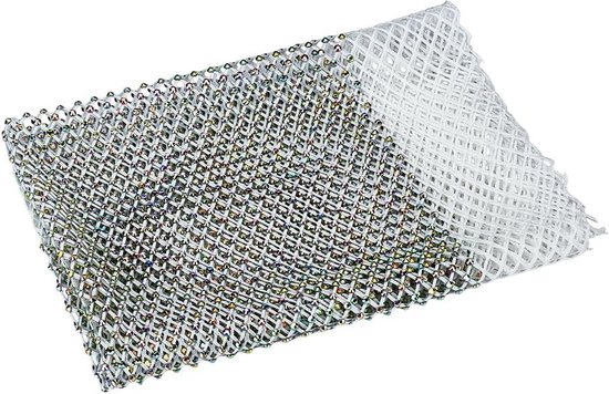 White Rhinestone Fabric Stretchy Mesh 40x30cm Soft Stretch Besh Fabric ...