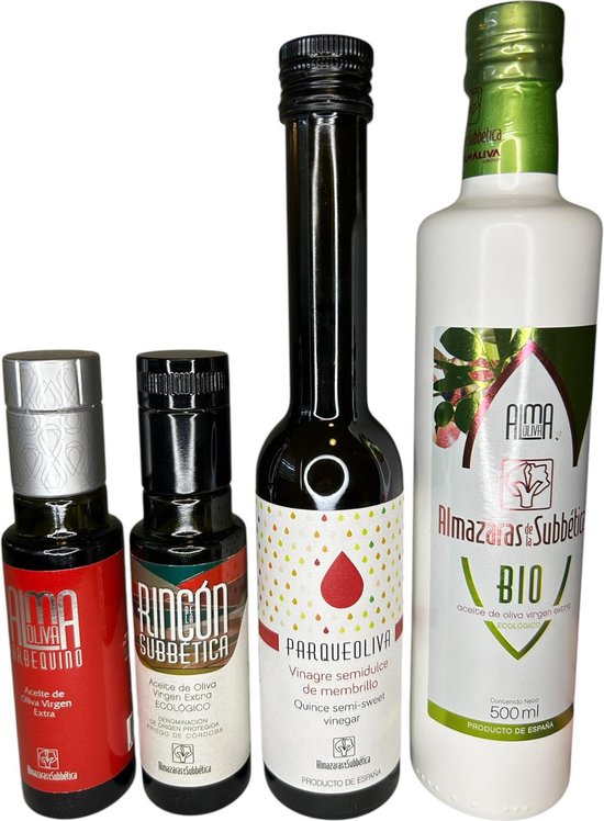 Premium Biologische Olijfolie & Azijn Set – Alma Oliva Arbequina (100 ...