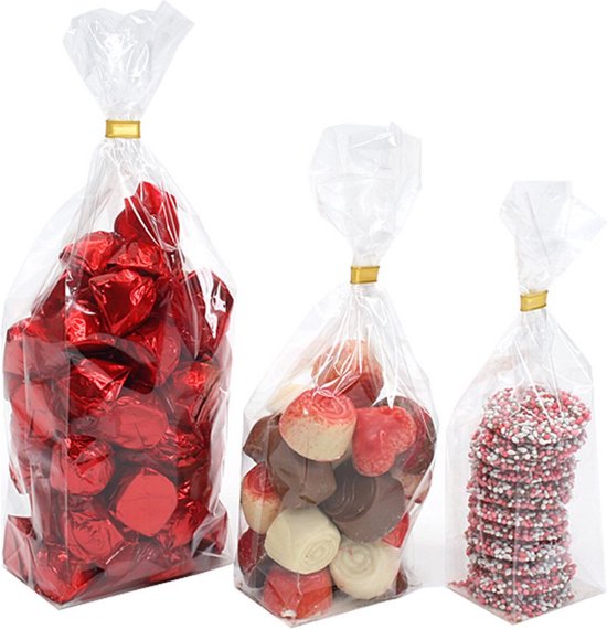 Blokbodemzakken 10+6x30cm OPP 40 my + Zilver Karton (50 Stuks ...