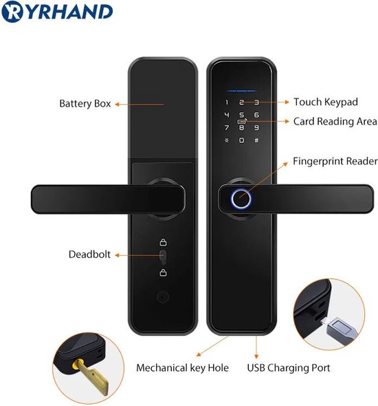 Slimme Deurslot - Smart Lock - Elektrisch Deurslot - APP - Bluetooth ...