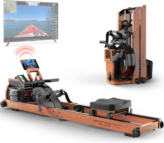 Roeimachine Voor Thuis Van Eikenhout Waterroeiapparaat Opvouwbaar Met ...