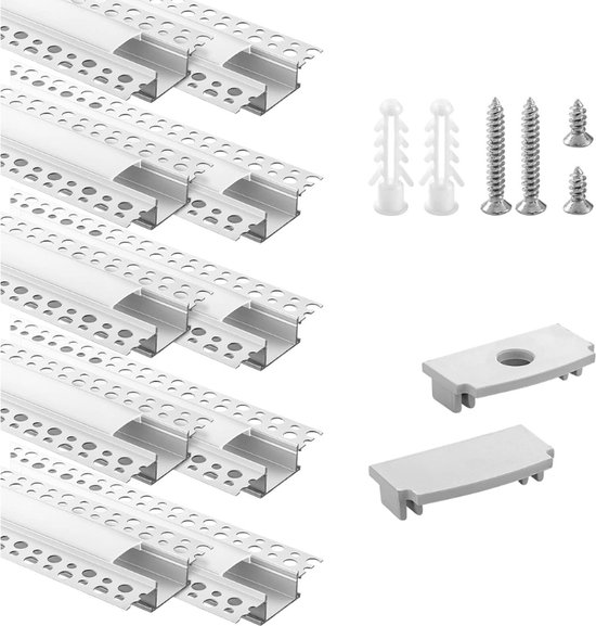 Set Van 10 Led Gipsplaatprofielen 1 m Led Profiel Aluminium Profiel ...