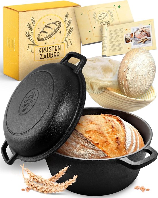 Gietijzeren Pan - Gietijzeren kookpot - Brood bakken - Robuuste ...