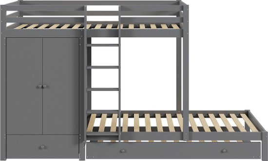 Gotagee Etagenbed uit Hout met Uittrekbed, Multifunctioneel Kinderbed ...