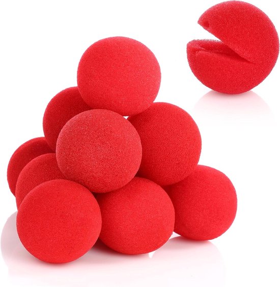 KarneLux Red Clown Nose Set of 12 Foam - Clown Costume for Carnival and ...