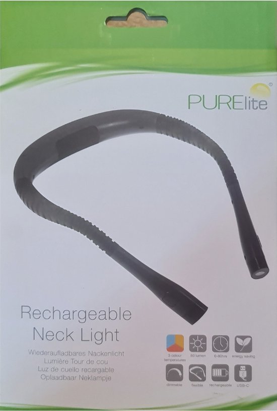 PURElite Neklamp LED Lamp Oplaadbaar - 3 helderheidsstanden dimbaar | bol