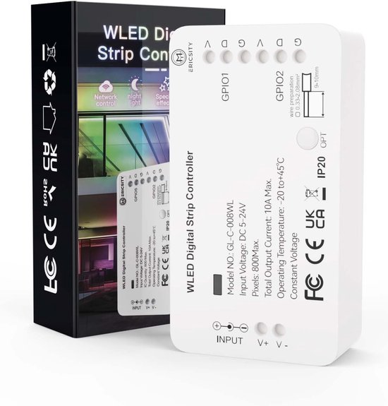 WLED Addressable Strip Controller - LED Controller - Geschikt voor NeoPixel en... | bol
