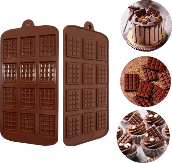 Lynn's siliconen bakvorm - Chocoladevorm - MINI Chocoladereep - 12 ...