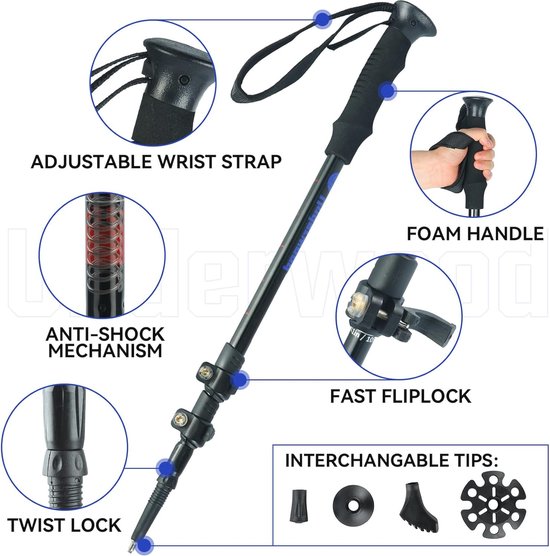 Verstelbare Telescopische Wandelstokken voor Trekking - Ideaal voor ...