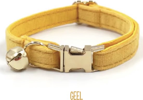 SilverAndCoco® - Gele Katten Halsband met Bel met Gratis Sleutelhanger ...