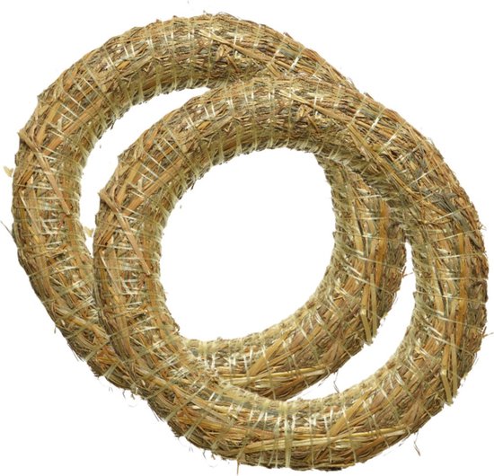 Decoratie kransen van stro - 2x - 30 x 5 cm - DIY kransen maken - kerst... | bol