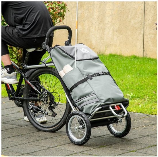 2-in-1 Fietskar en Boodschappenwagen - Lichtgewicht, Inklapbaar ...