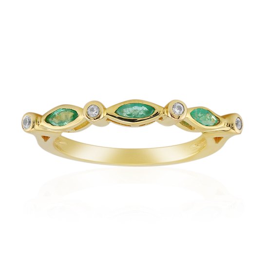 Zilveren ring met Russische smaragden | bol