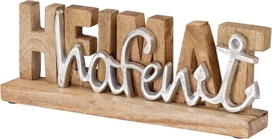 Decoratieve staander voor thuishaven in hout en zilver - Maritieme ...