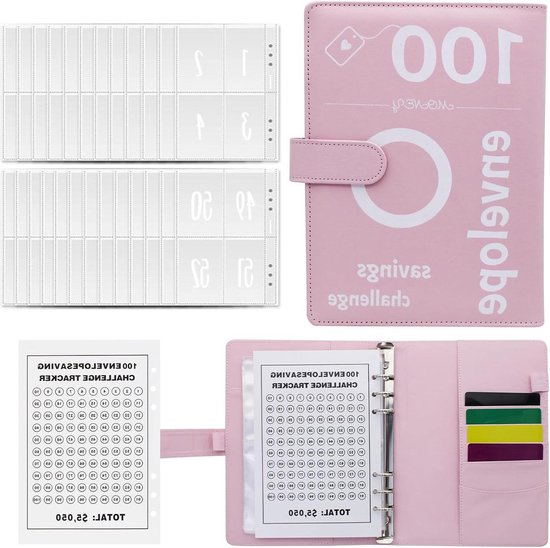 Budgetplanner ringband A5 - Spaarboek voor geld - Budgetbinder leer ...