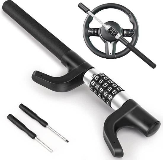 5-cijferige combinatie autostuurslot - Intrekbaar, sleutelloos en ...