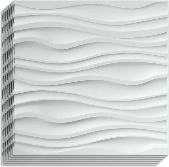 3D wandpanelen pvc wit mat - decoratief - woonkamer slaapkamer - set ...