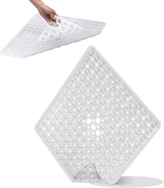 Antislip Douchemat / Badmat Transparant Met Zuignappen - 53 x 53 Cm ...
