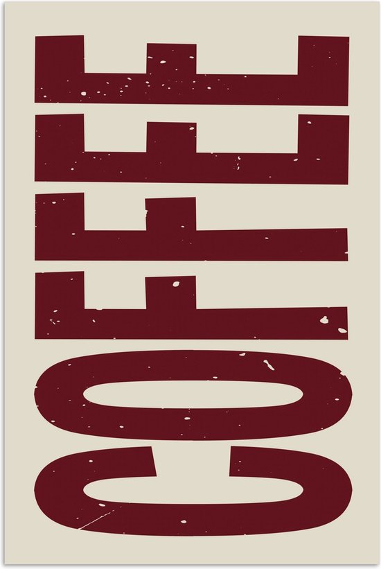 Poster 80x120 cm - Koffie -Japandi - Rood - Vintage - Posters ...