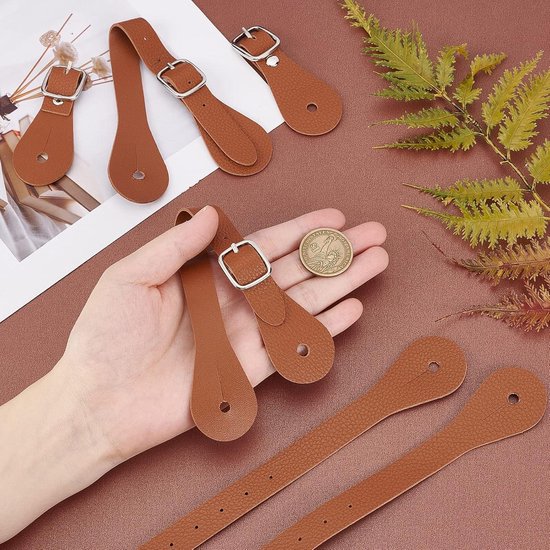 4 Stks Lederen Spur Bandjes - Verstelbare Boot Strap - Western Man ...