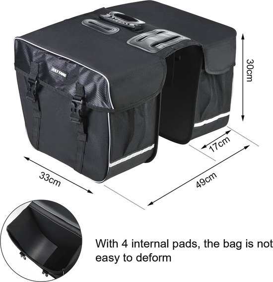fietstas + bagagedrager - fietstas - 30 l - 49L x 33B x 30H centimeter ...