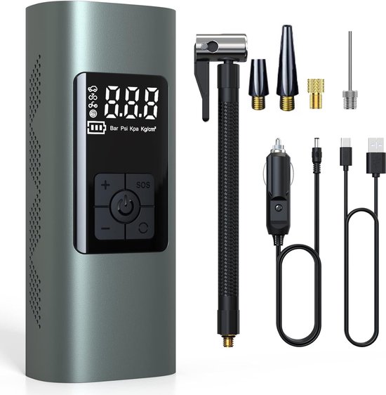 Lopoleis® Draagbare Compressor – Elektrische Fietspomp – Luchtcompressor – Bandenpomp... | bol