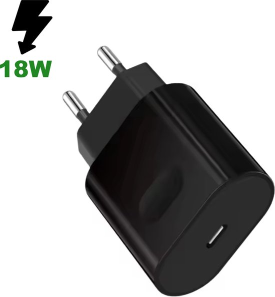 USB C Adapter 18 Watt Snellader - Universeel USB C Oplader Quick Charge ...