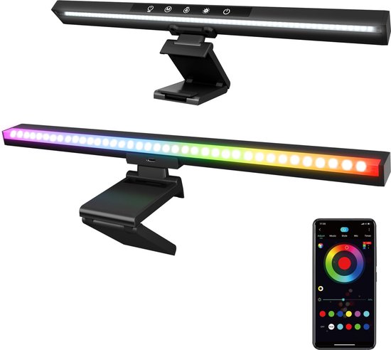 Kraftverdia™-Computermonitor lichtbalk-Slimme LED-schermlamp-Koel warm ...