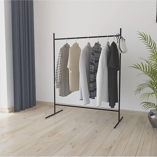 Design Kledingrek - Minimalistisch - Metaal - 127x104x50 CM - Zwart ...