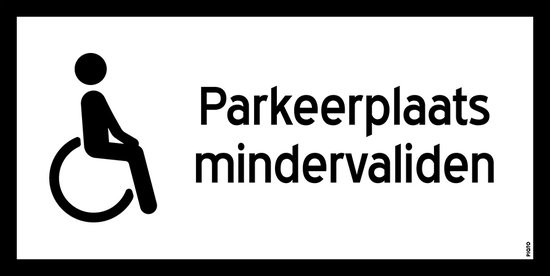 Pictogram/ bord | "Parkeerplaats mindervaliden" | 30 x 15 cm | Handicap ...