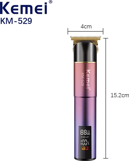 Kemei Tondeuse - KM 529 - Draadloze Tondeuse - Professionele tondeuse ...
