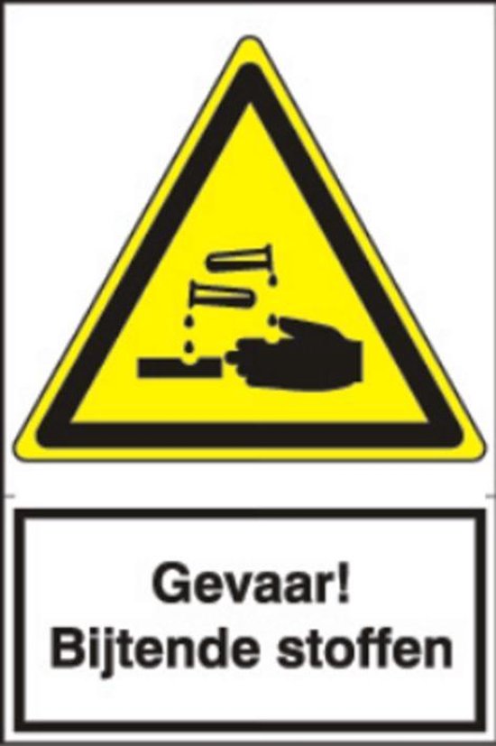 Sticker Gevaar! bijtende stoffen | bol.com