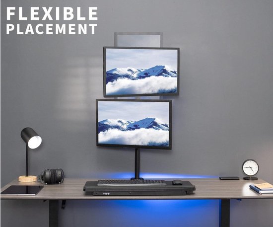 Dubbele monitorstandaard met hoogteverstelling en VESA-platen voor 2 ...