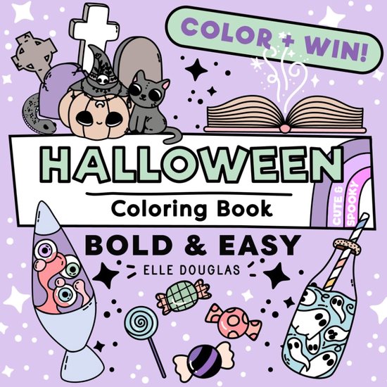 Bold and Easy- Halloween Bold & Easy Coloring Book Cute & Spooky, Elle ...