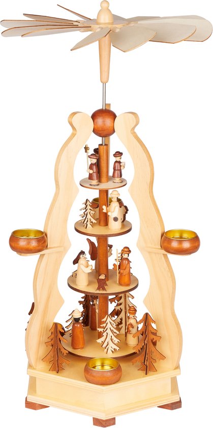 BRUBAKER Kerstpiramide van hout, piramide met koning, zanger van de ...