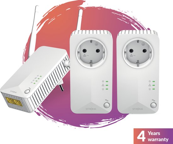 STRONG - Powerline Wifi 600 Kit - Trio CPL Wifi - Powerline Kit - 600 ...
