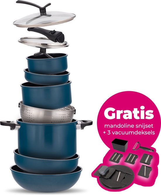 BluMill Kelton 16-Delige Pannenset Inductie - Geschikt Voor Alle ...