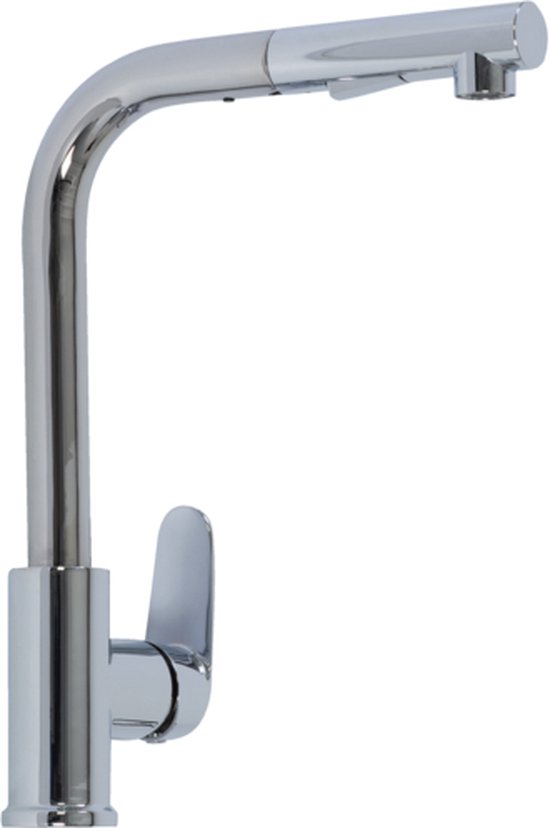 Plieger Dour Keukenkraan - 1-gats - Uittrekbare uitloop - Chroom | bol