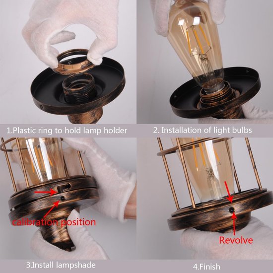 Retro tafellamp E27 industriële verlichting vintage bedlampje met ...