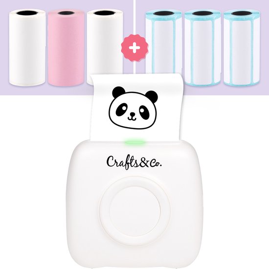 Crafts&Co Mini Pocket Printer - Combideal met 3x Labels - Sticker ...