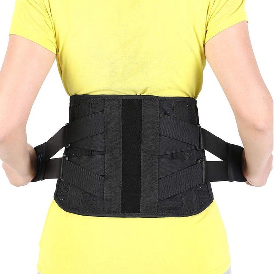 Verstelbare zwarte rugsteun buikriem voor mannen en vrouwen met rugpijn ...