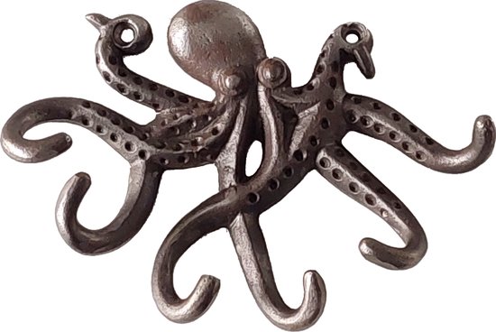 Dieren wandhaak 'OCTOPUS' - Gietijzeren ophanghaak met 6 ogen ...