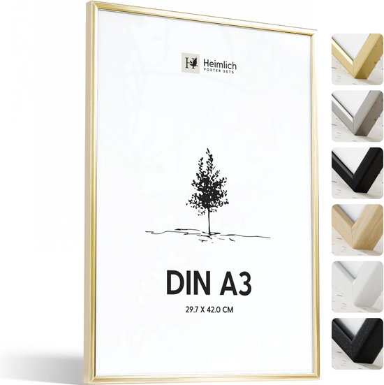 Gouden Metalen Fotolijst A3 - Perfect voor Posters - 1 Stuk - Goud ...