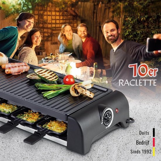 45060 Raclette XXL voor 10 Personen Inclusief 10 Pannetjes en Houten ...